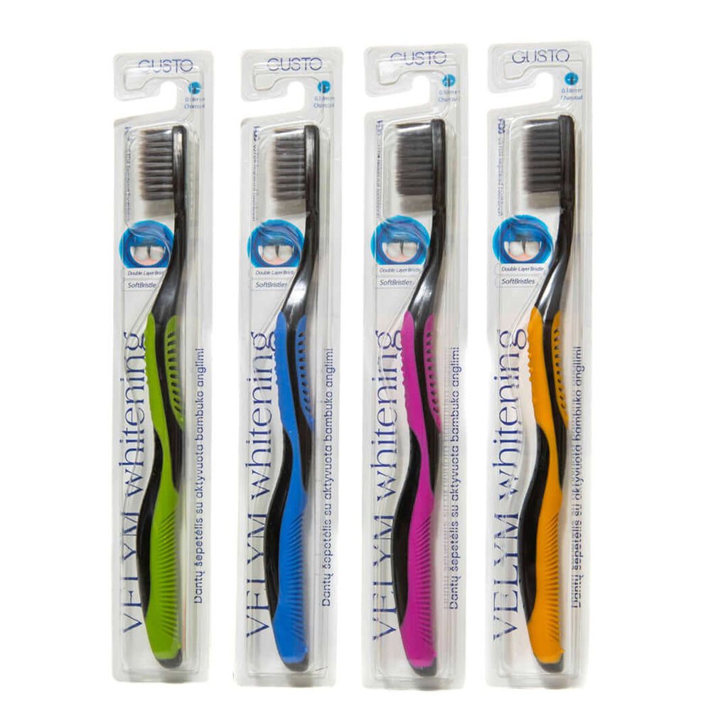 VELYM Whitening Gusto - dantų šepetėlis su aktyvuota bambuko anglimi ...